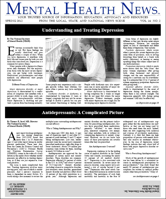 MHN Spring 2012 Issue Behavioral Health News
